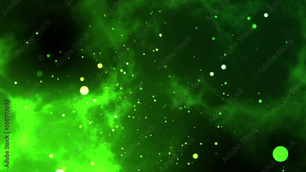 4k animation of an abstract background with floating particles inside ...