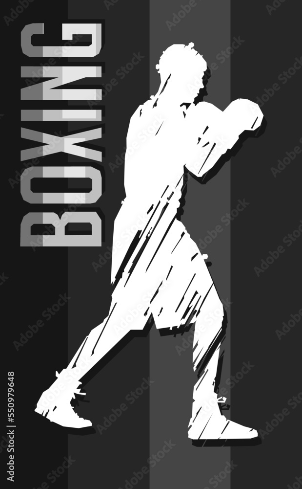 Boxing Boxer Design wpap Black and white vector illustration Stock ...