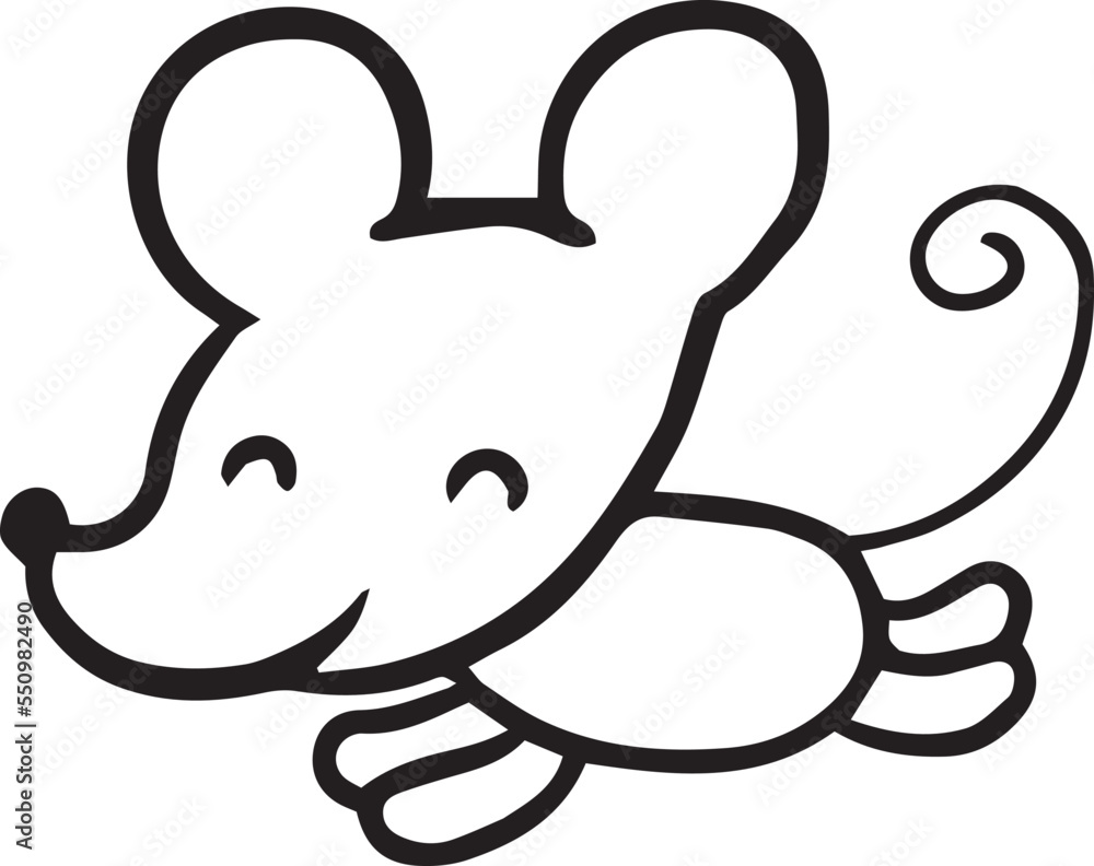 rat cartoon doodle kawaii anime coloring page cute illustration drawing ...