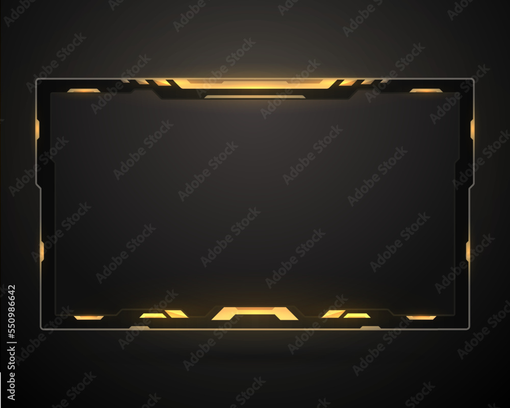futuristic stream overlay webcam screen interface panel with glowing ...