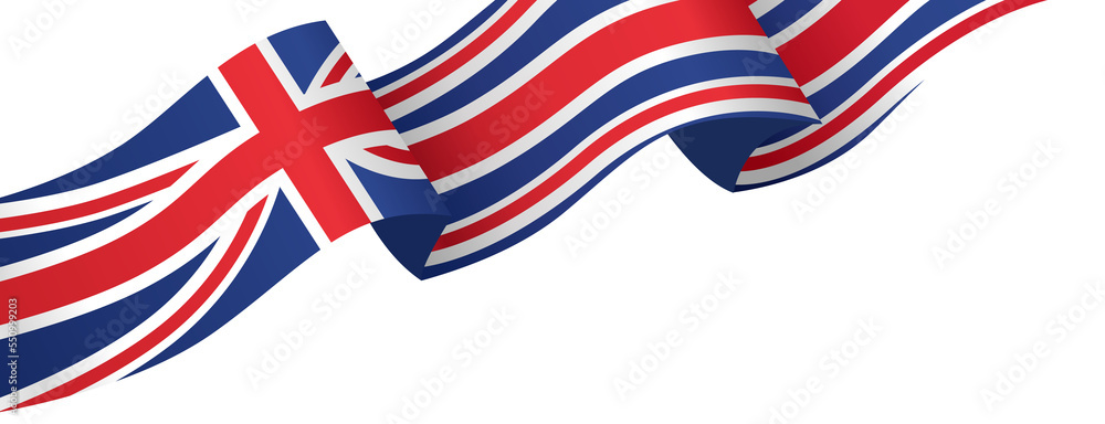 Waving flag of UK isolated on png or transparent background,Symbols of ...