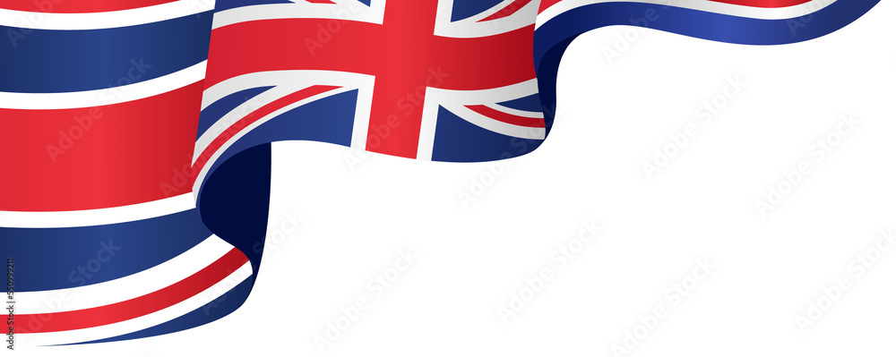 ภาพประกอบสต็อก Waving flag of UK isolated on png or transparent ...