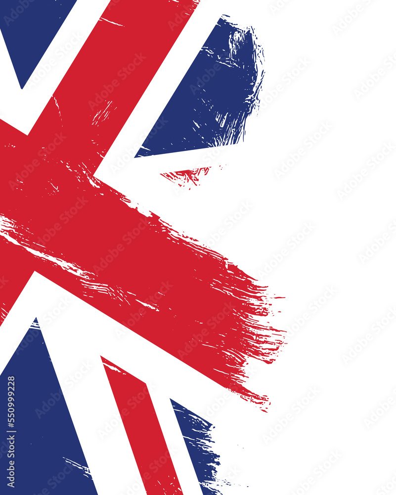 UK flag with brush paint textured isolated on png or transparent ...