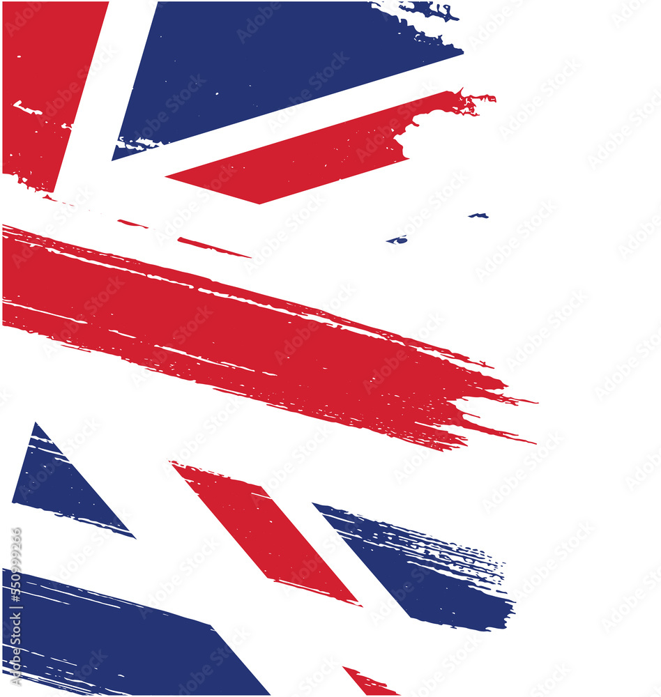 UK flag with brush paint textured isolated on png or transparent ...