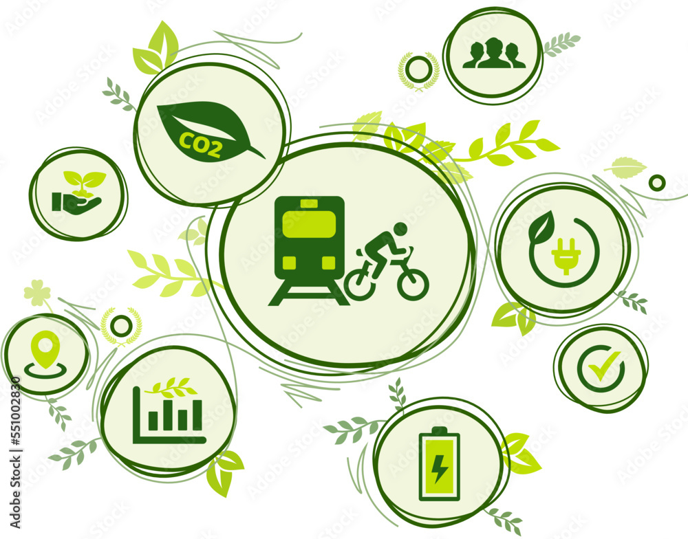 New mobility / sustainable transport vector. Concept related to e ...