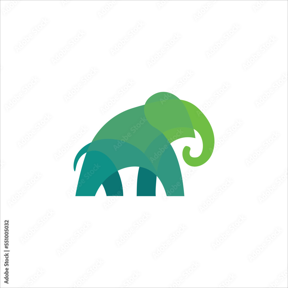 Modern Green elephant logo design Stock Vector | Adobe Stock