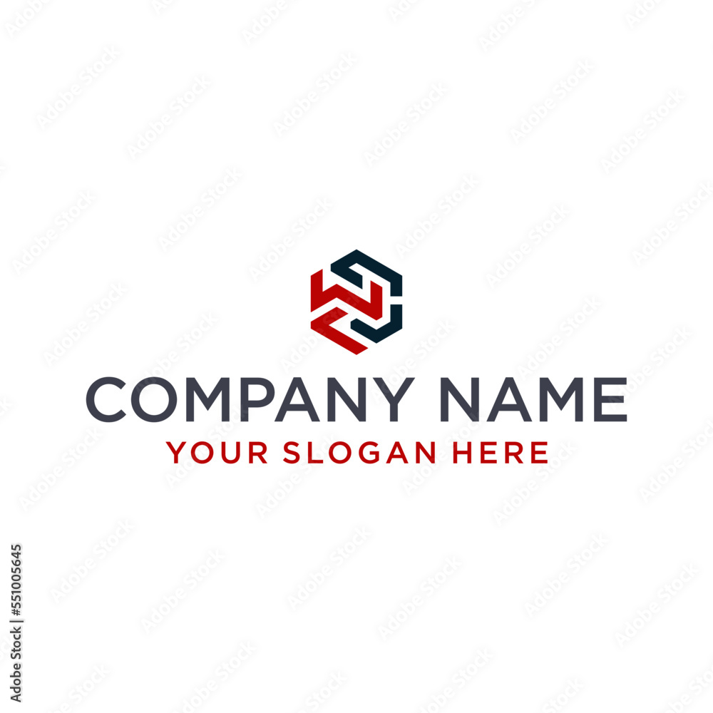 RWC letter logo in the form of hexagons and cube logos with letter ...
