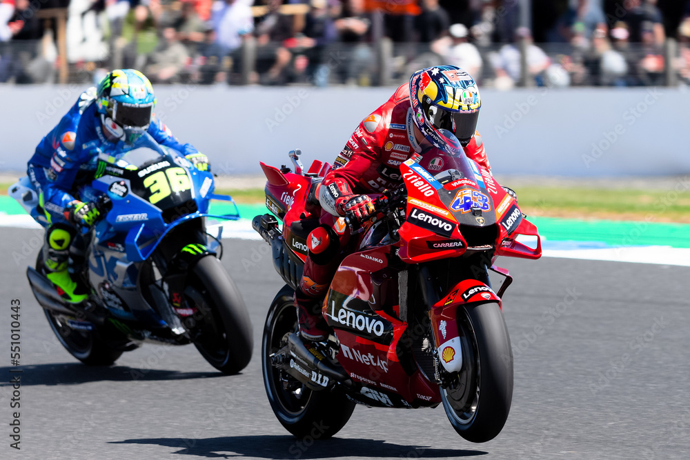 Jack Miller of Australia on the Ducati Lenovo Team Ducati during the MotoGP race at The 2022 ...
