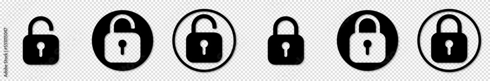 Set of lock icons, lock icon. Safety symbols. Vector illustration ...