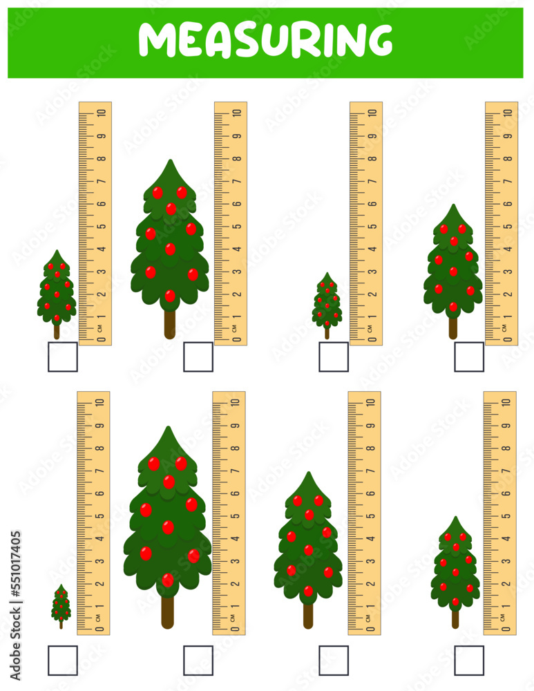Measuring length with ruler. Education developing worksheet. Game for ...