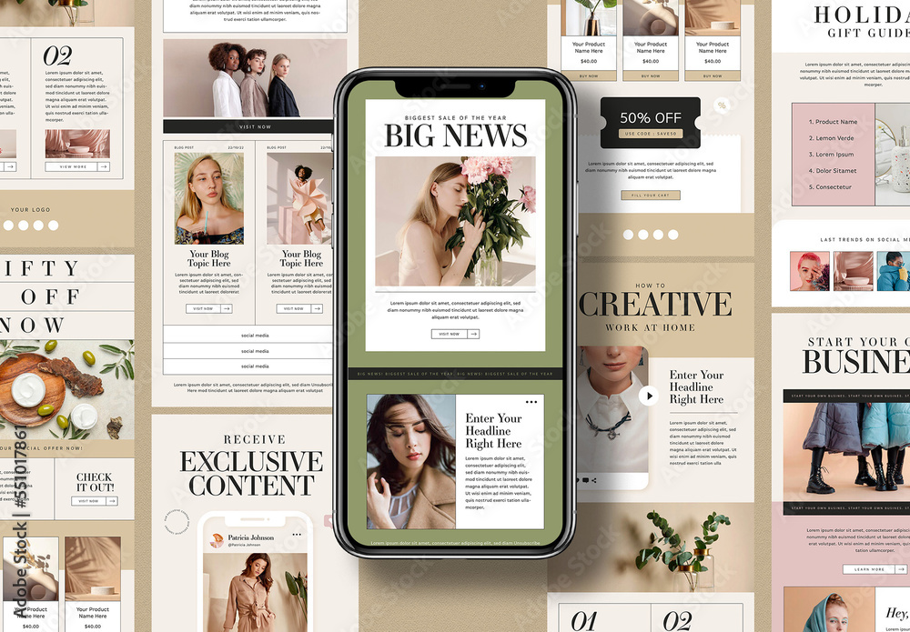 Minimalist Email Newsletter Stock Template | Adobe Stock