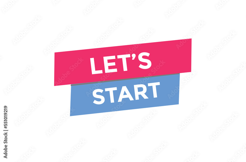 Let's start button web banner template Vector Illustration Stock Vector ...