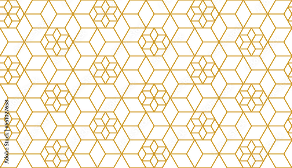 Tessellated repeating 3d large and small cube pattern in gold color ...