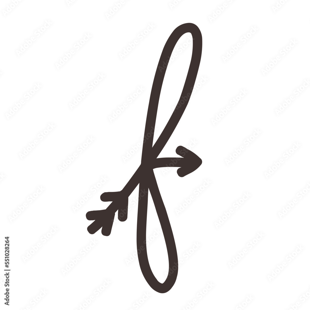 Arrow direction alphabet f Lowercase letters Stock Vector | Adobe Stock