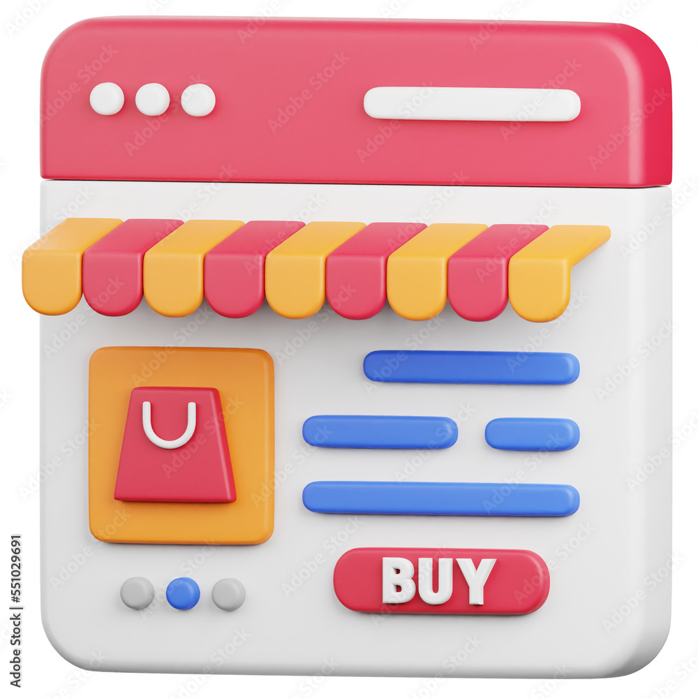 3D Render Website Icon, illustration isolated on white background ...