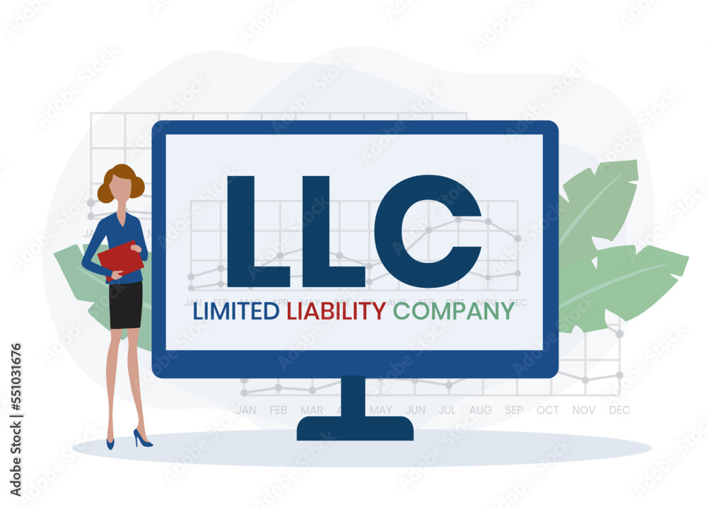 LLC - Limited liability company acronym. business concept background ...