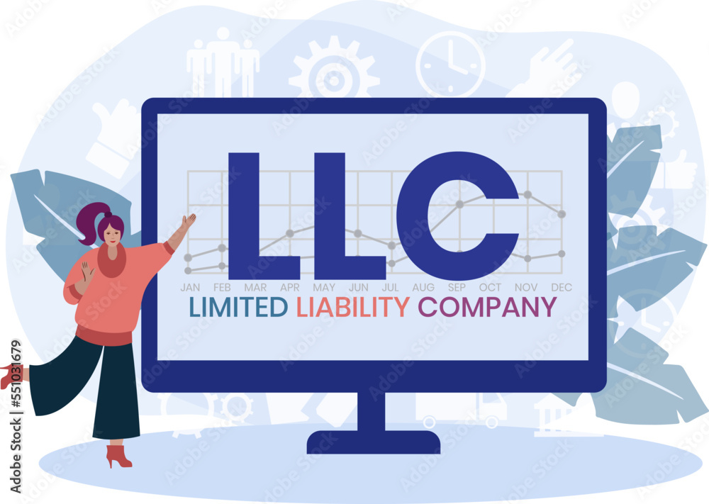 LLC - Limited liability company acronym. business concept background ...