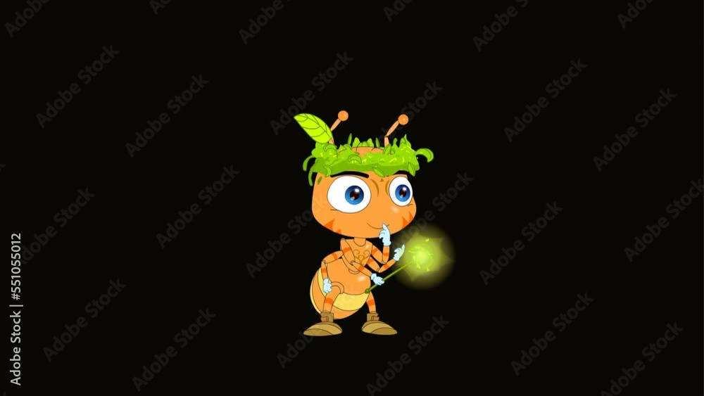 Cartoon character magic concept, bug, insect 2d animation background ...