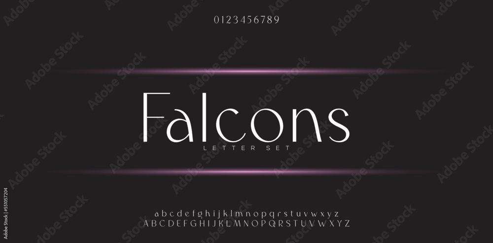 FALCONS Luxury letter fonts and alphabet set. Modern tech typeface ...