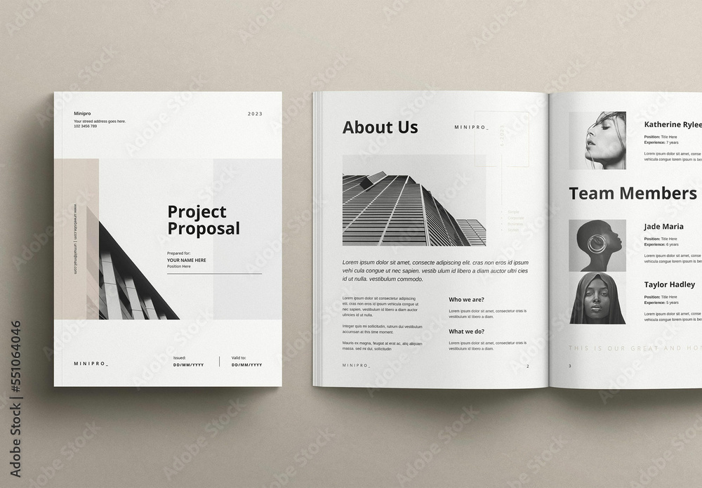 Minimal Proposal Template Stock Template | Adobe Stock