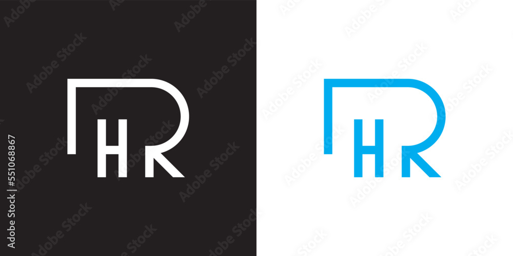Minimal RH logo. Icon of a HR letter on a luxury background. Logo idea ...
