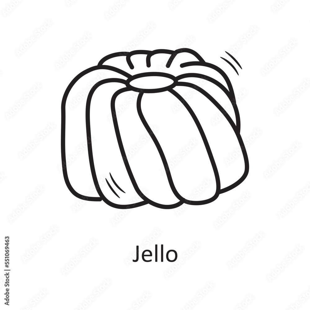 Jello vector outline Icon Design illustration. Bakery Symbol on White ...