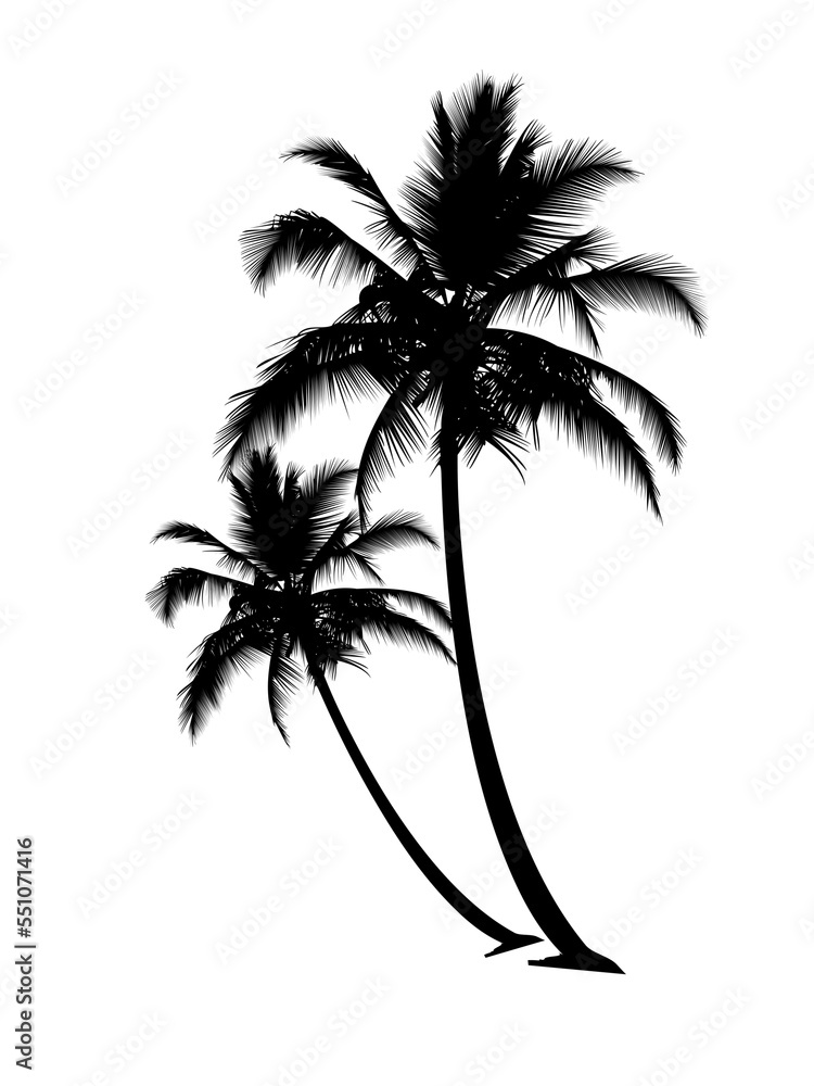 ภาพประกอบสต็อก Abstract black coconut or palm tree overlay on ...