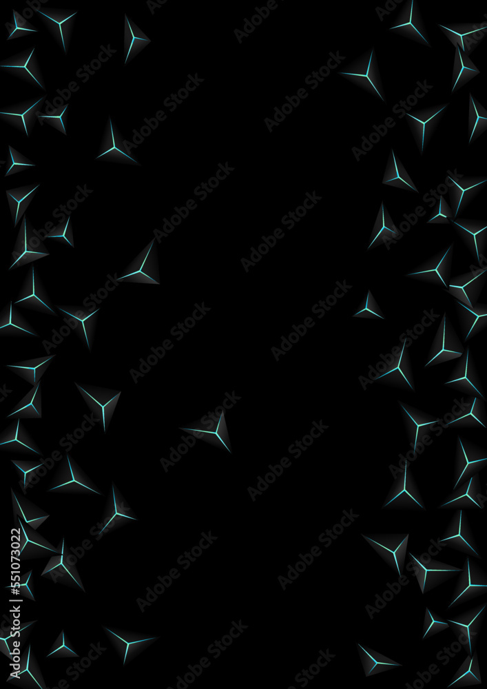 Dark Polygon Background Black Vector. Obsidian Triangle Advertising ...