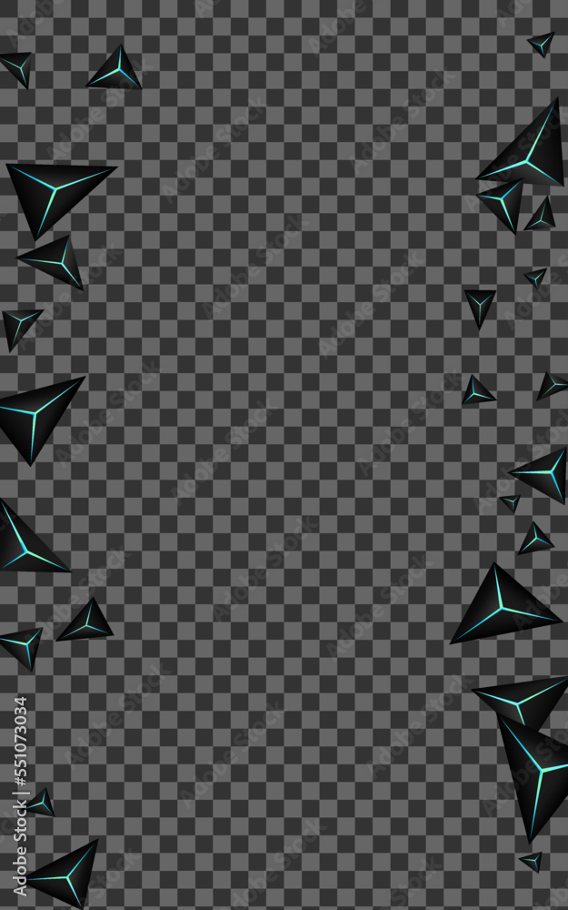 Onyx Polygon Background Transparent Vector. Dark Triangle Vertex ...