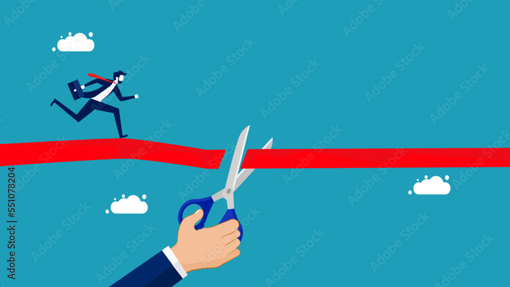 Cut business competitors. Businessman cut off career path vector eps ...