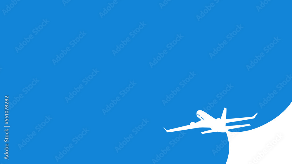 The plane flies on a blue background. plane tourism flying travel ...