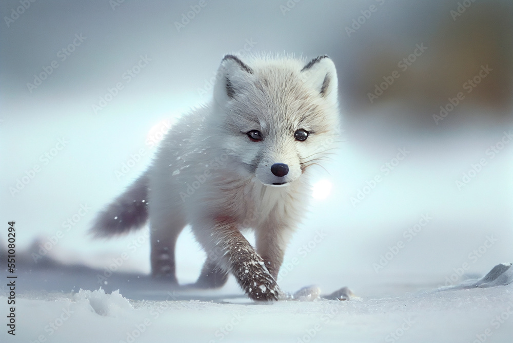 Baby White Arctic Fox