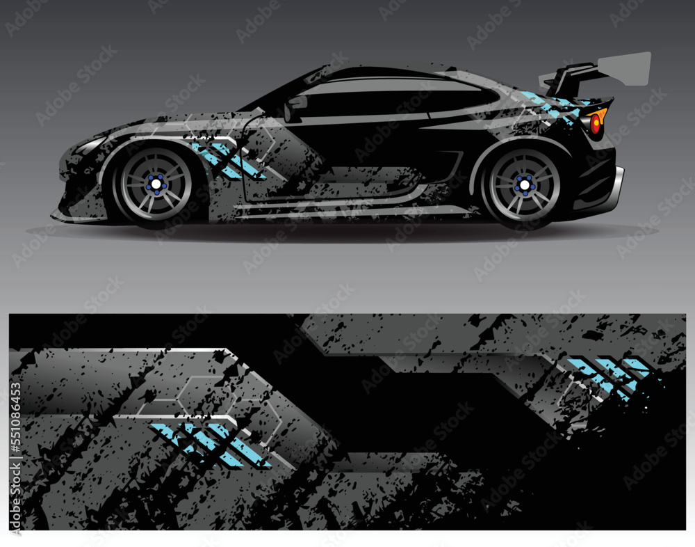 Car wrap design concept. Abstract racing background for wrapping ...