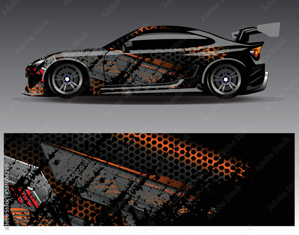 Car wrap design concept. Abstract racing background for wrapping ...