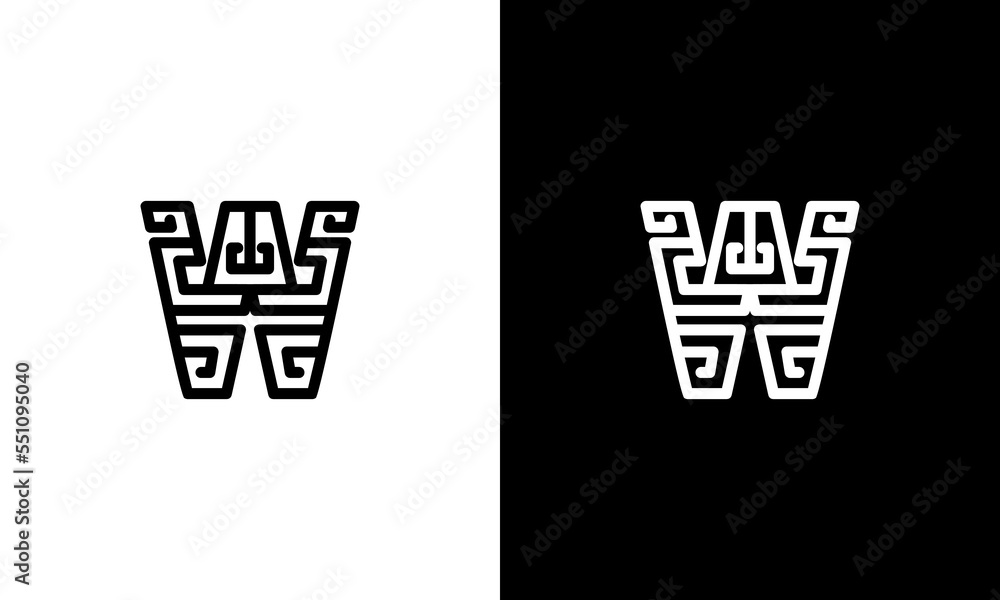 letter symbol icon W line art modern logo Stock Vector | Adobe Stock