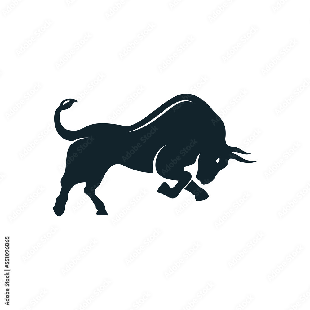 Bull butting logo design. Modern bull logo vector. Stock Vector | Adobe ...