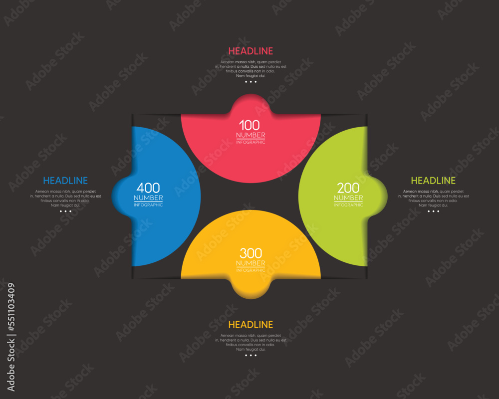 4 part chart, scheme, infographic vector. Stock Vector | Adobe Stock