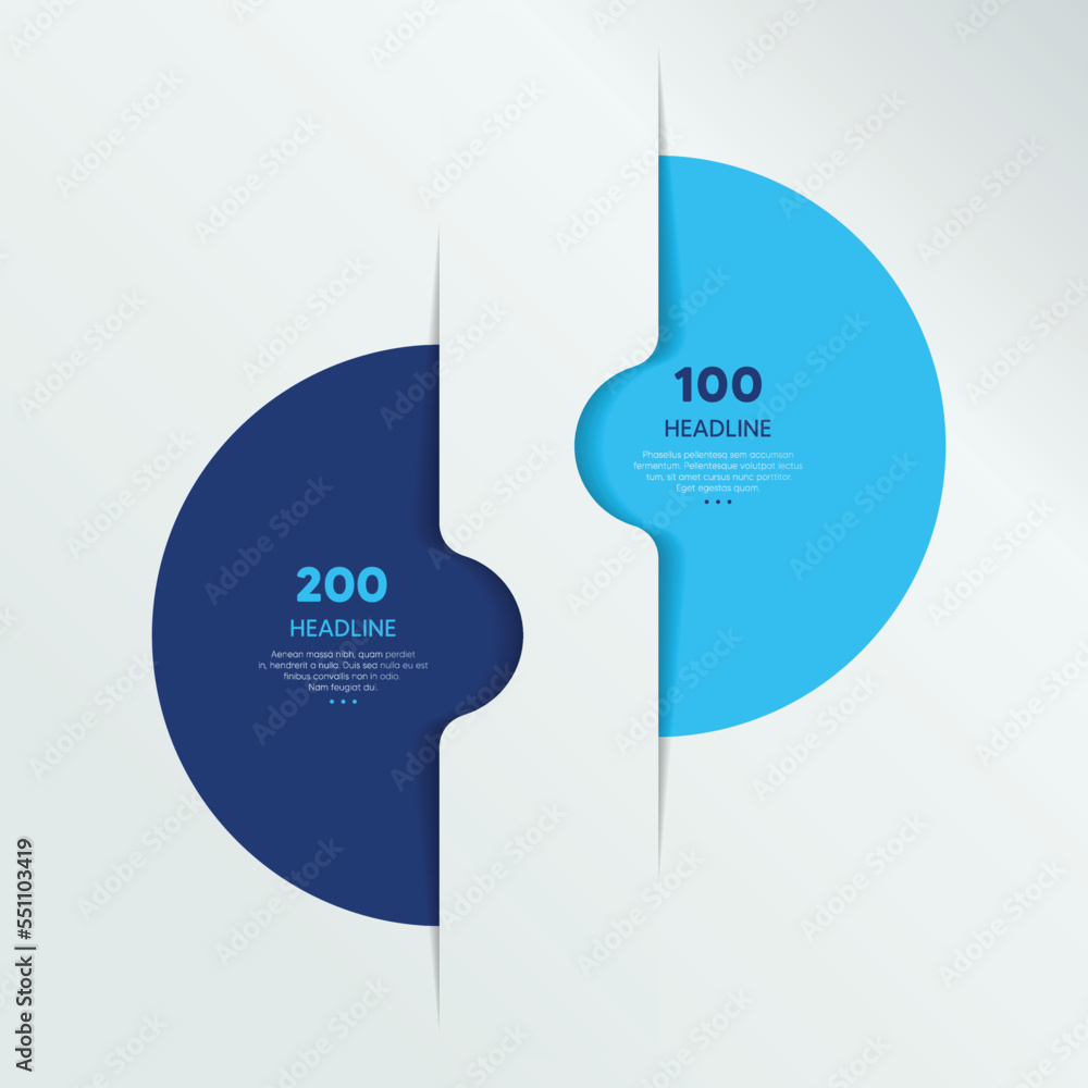 2 part chart, scheme, infographic vector. Stock Vector | Adobe Stock