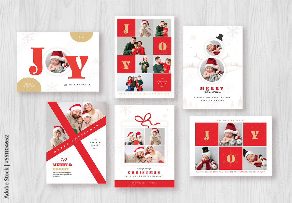 Modern Christmas Card Stock Template | Adobe Stock
