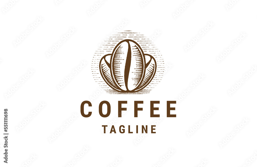 Coffee shop or coffee beans logo icon design template flat vector Stock ...