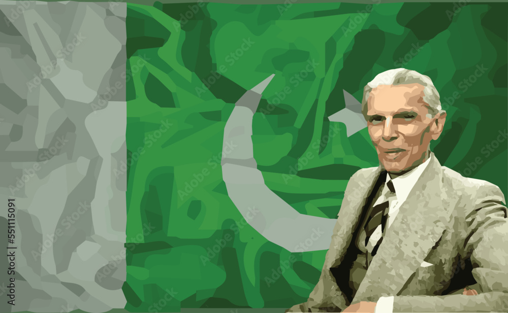 Quaid e Azam Day Celebration 25TH December, vector illustration of the ...