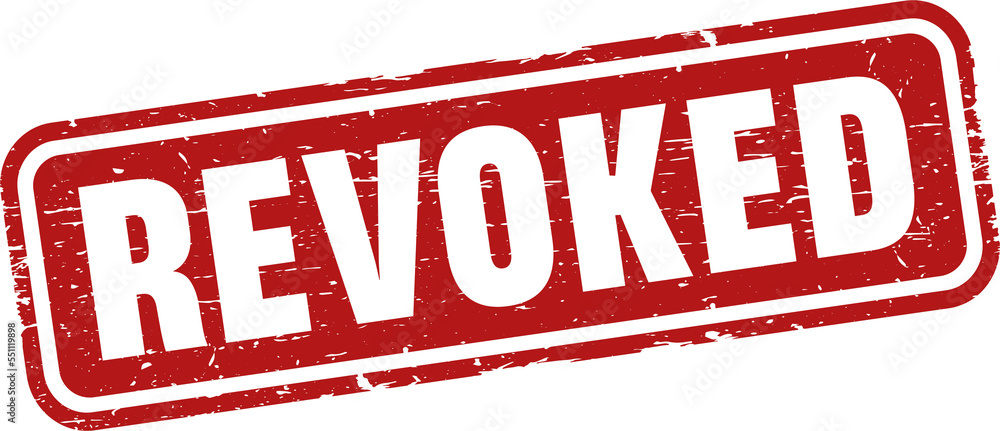 Revoked grunge rubber stamp. Vintage old red color texture frame ...