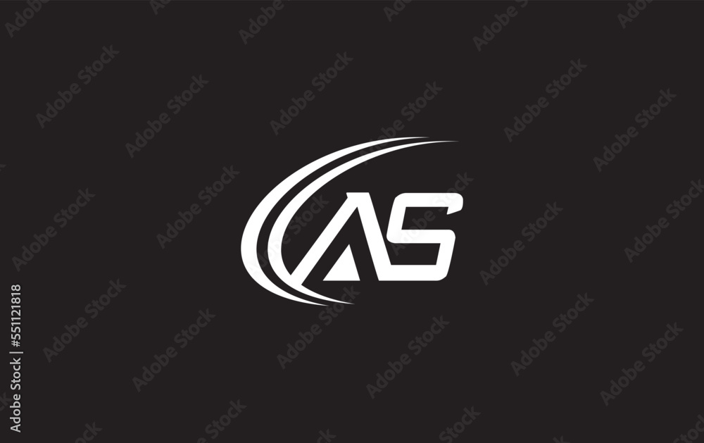 Financial business symbol AS letter and investment logo design vector ...