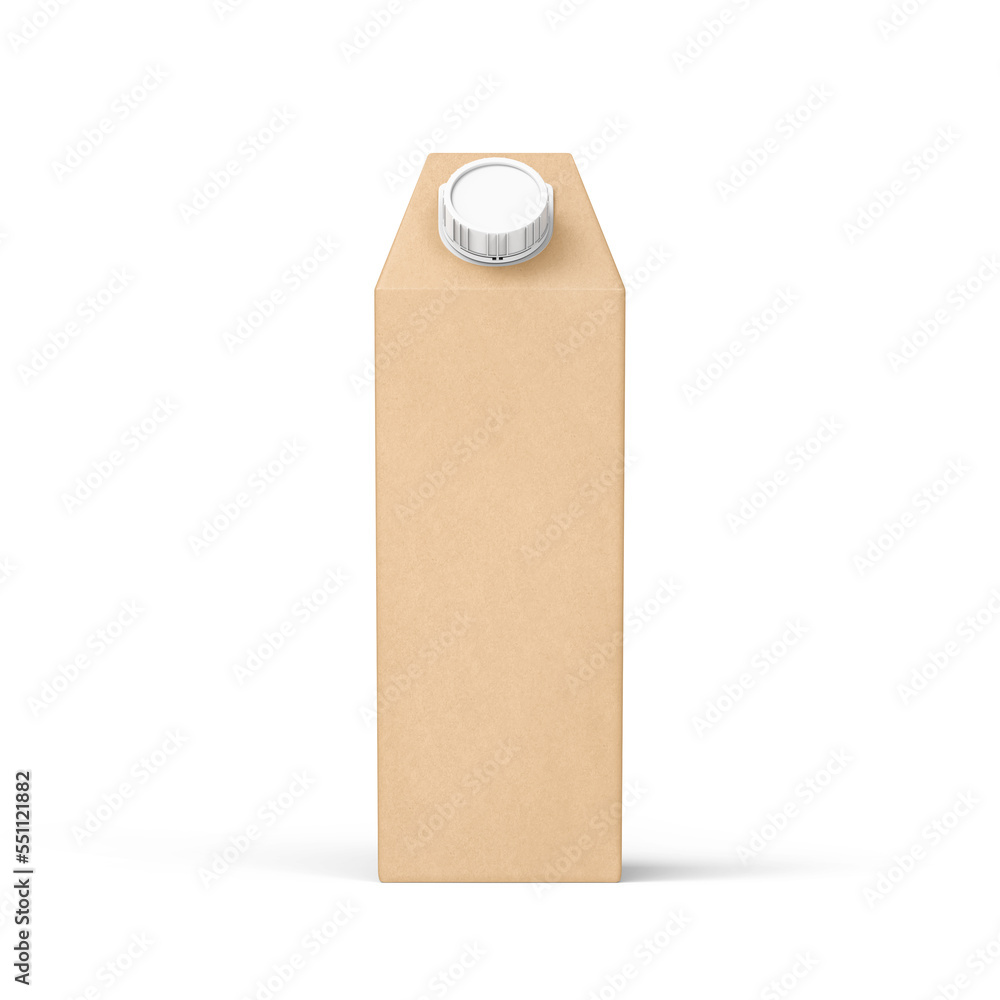 Paper Milk Carton mockup 3d rendered Stock Illustration | Adobe Stock
