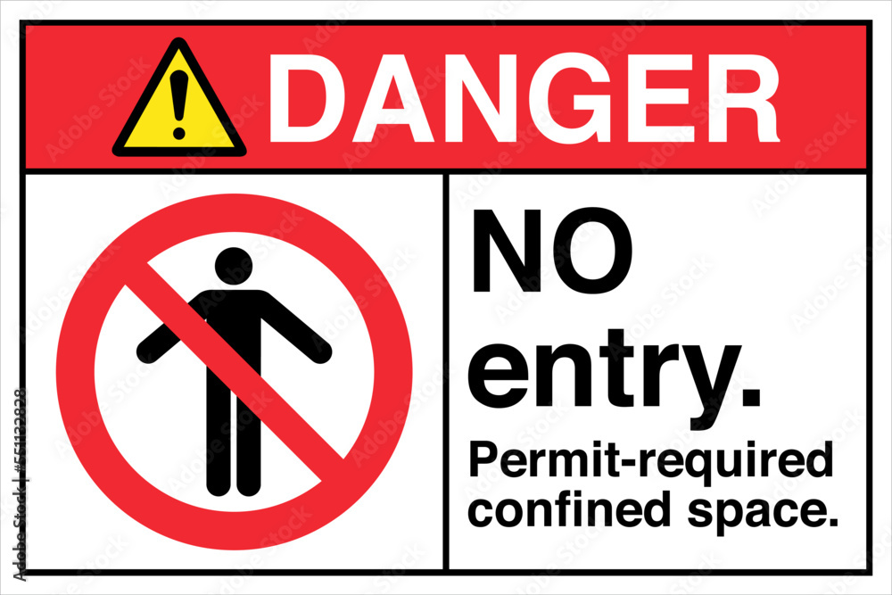 Vetor de Safety Danger Sign Symbol Icon ANSI Z535 Standards NO entry ...