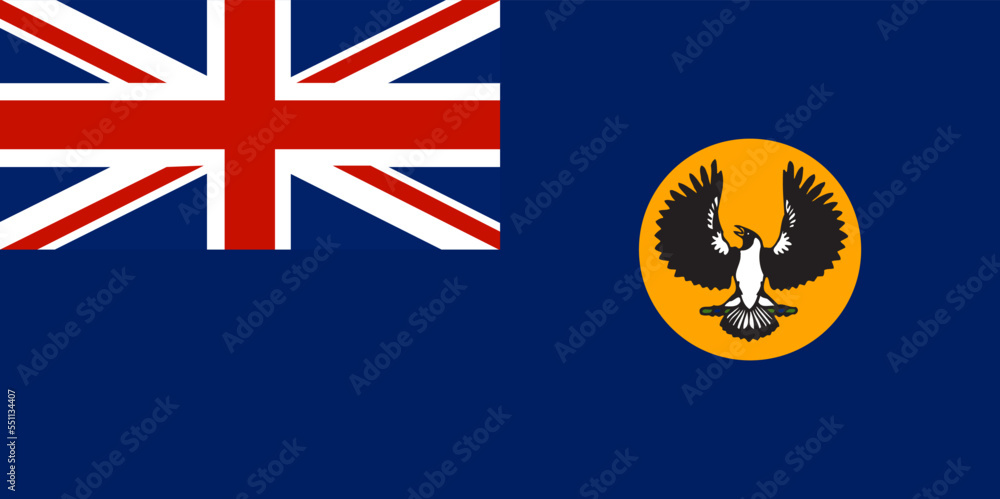 Flag of South Australia, SA (Commonwealth of Australia) gold disc ...