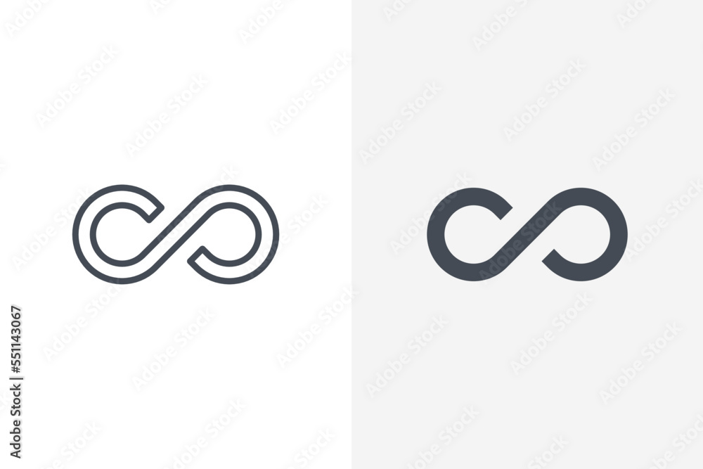 Infinity icon set vector. Infinity icon bundle isolated on white ...