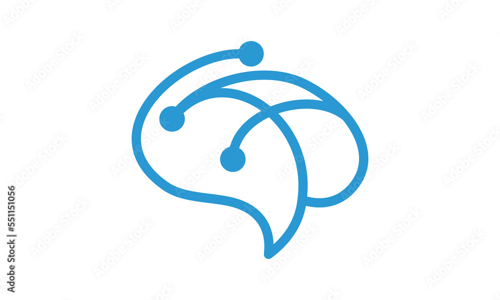 neuron connection logo design. brain icon innovation intelligence ...