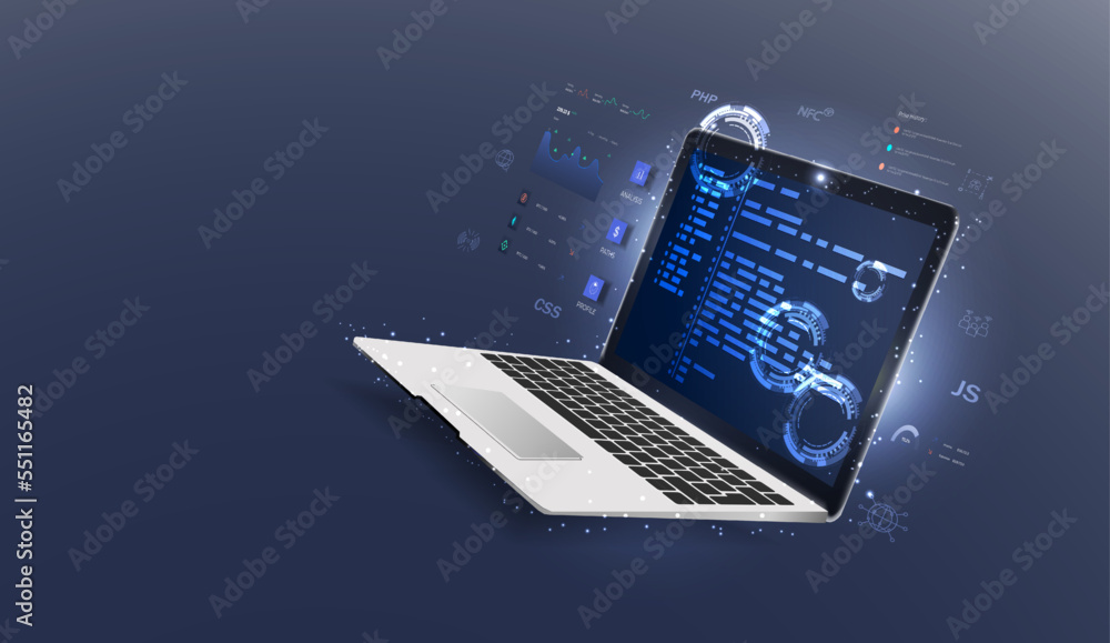 Software Web Development Programming Concept Abstract Programming Language And Program Code