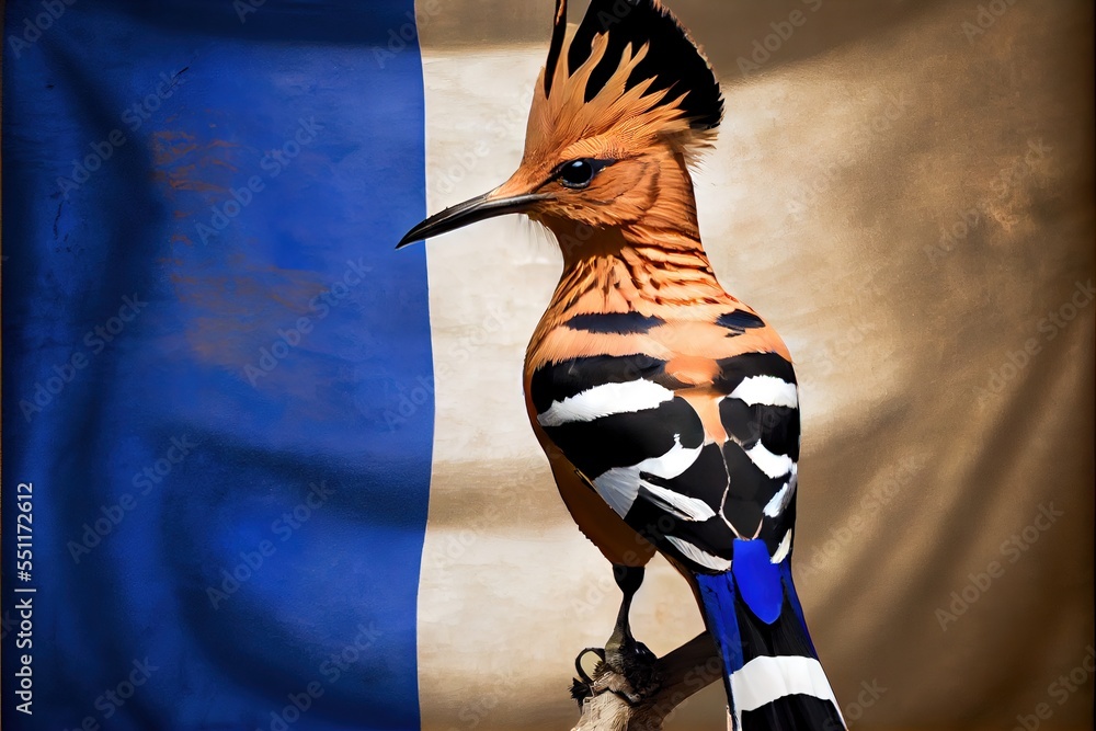 a bird with a blue beak and a white and blue stripe on it's back side ...